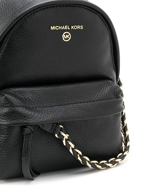 Michael Kors Leather Backpack With Chain-link Detailing