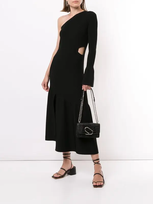 3.1 Phillip Lim One-sleeve Ribbed Midi Dress