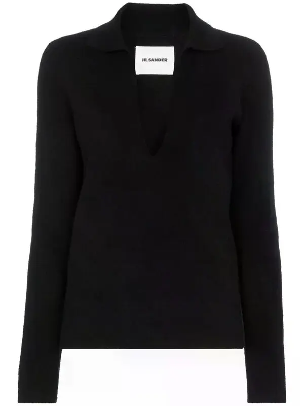 JIL SANDER Collared V-neck Knit Jumper