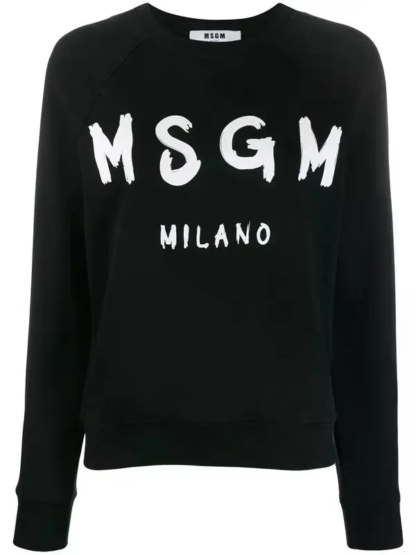 MSGM Logo Print Crew Neck Sweater