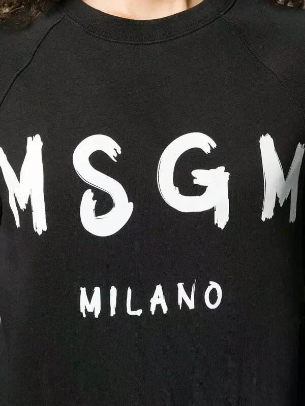 MSGM Logo Print Crew Neck Sweater