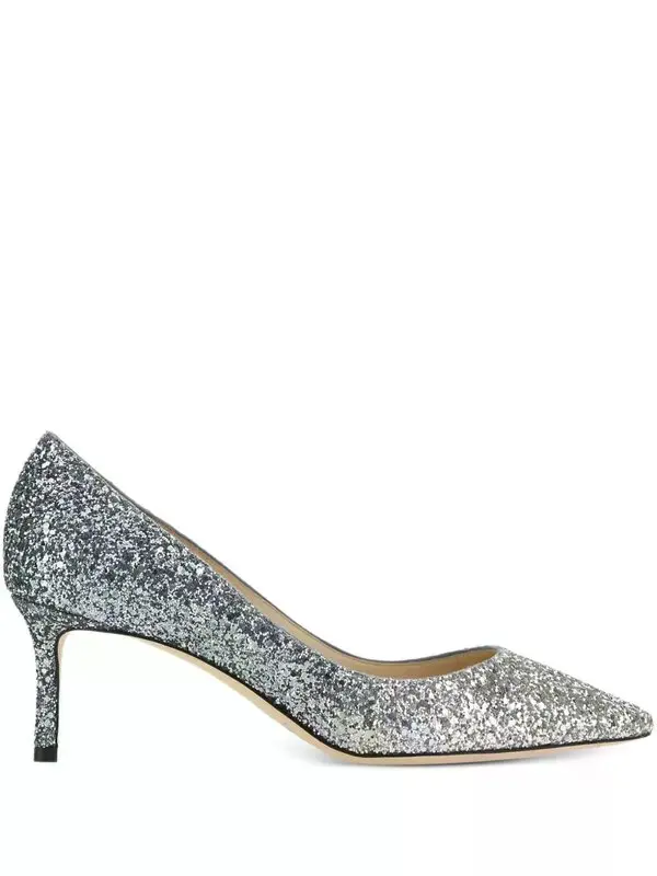 JIMMY CHOO 60mm Romy Glitter Pumps - Silver