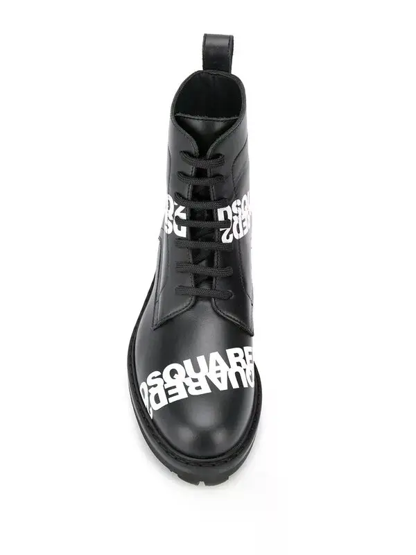 Dsquared2 Logo Print Lace-up Boots