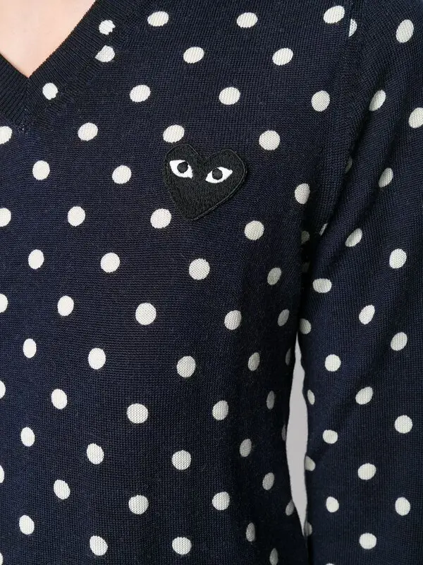 Play Comme Des Garcon Polka-dot Knit Sweater
