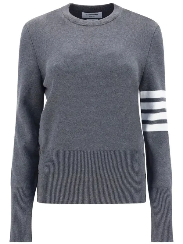 Thom Browne 4-bar Crew-neck Jumper - Grey