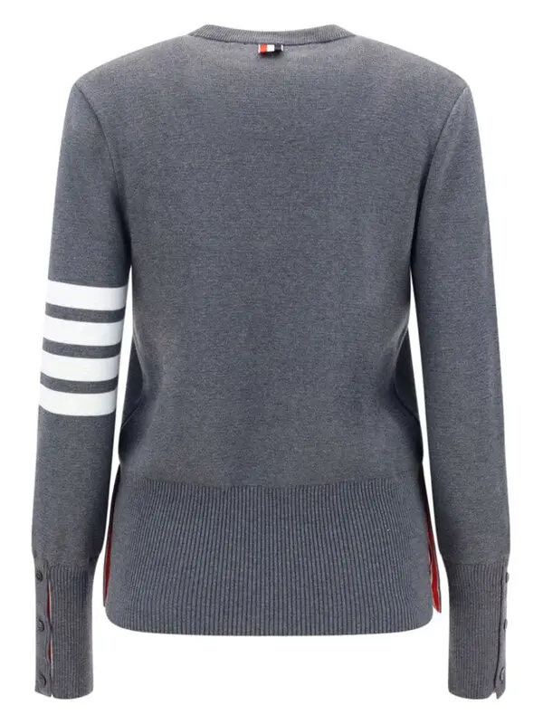 Thom Browne 4-bar Crew-neck Jumper - Grey