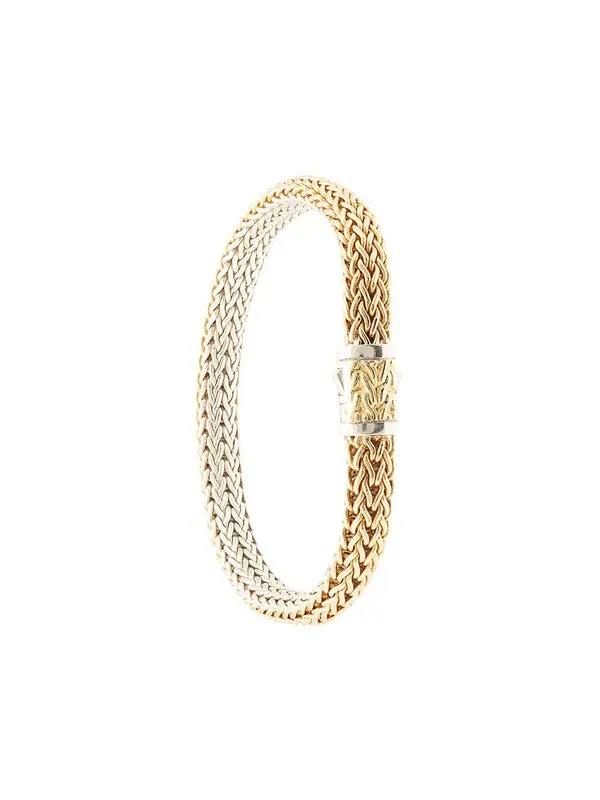 John Hardy 18kt Yellow And Sterling Silver Classic Chain Reversible Bracelet - Gold