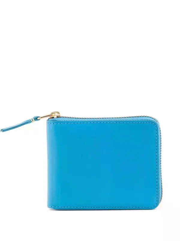Comme Des Garçons Zip-around Leather Wallet - Blue