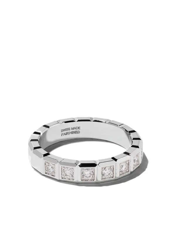 Chopard 18kt White Gold Ice Cube Diamond Ring - Silver