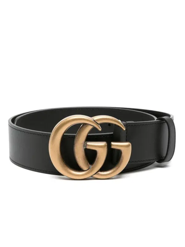 Gucci Double G Leather Belt Black Editorialist