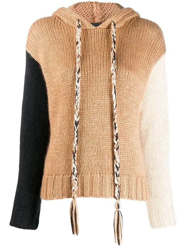 Alanui Colour-block Hooded Jumper - Neutrals