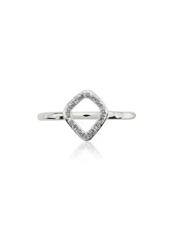 Monica Vinader Riva Mini Kite Stacking Diamond Ring - Silver