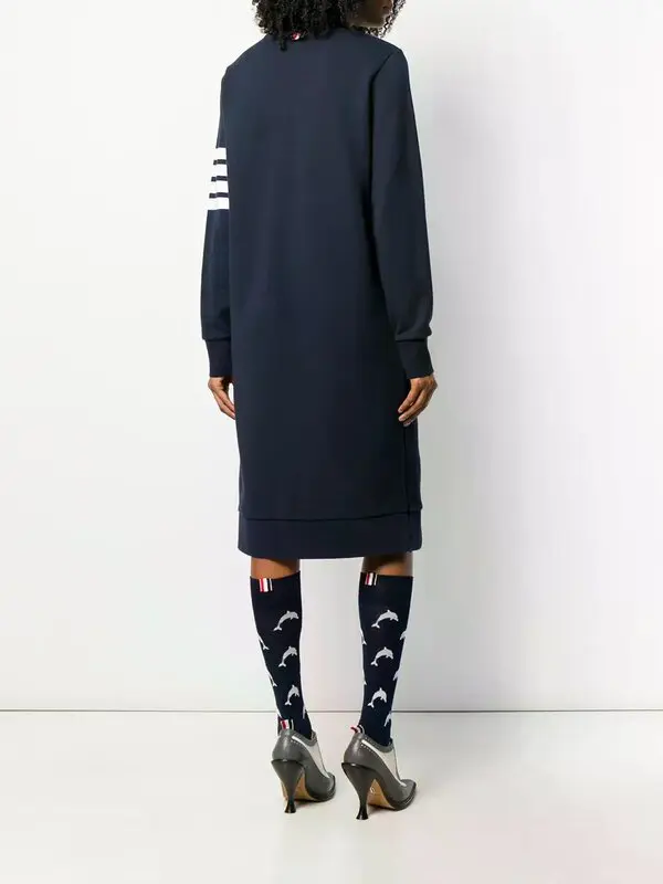 Thom Browne 4-bar Loopback Sweatshirt Dress