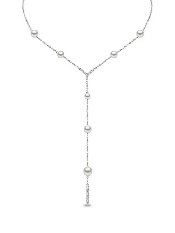 Yoko London 18kt White Gold Freshwater Pearl And Diamond Necklace - Silver