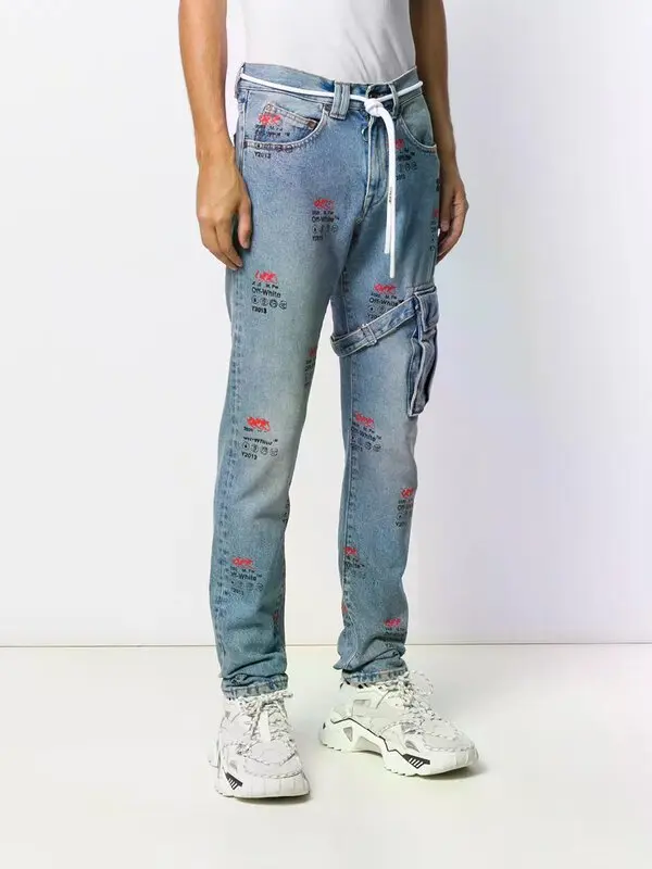 Off-White Straight-leg Logo-print Jeans