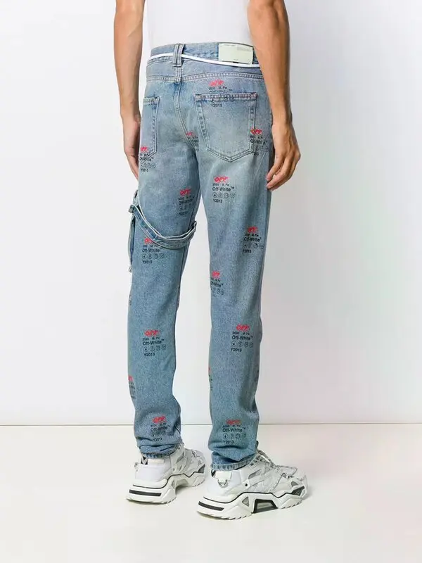 Off-White Straight-leg Logo-print Jeans