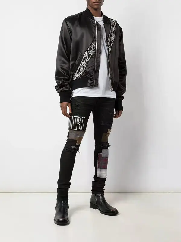 Amiri Contrast Stripe Bomber Jacket