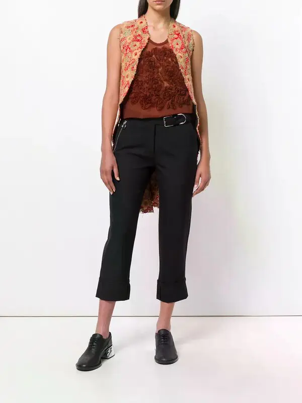Comme Des Garçons 2000s Embroidered Sleeveless Jacket - Neutrals
