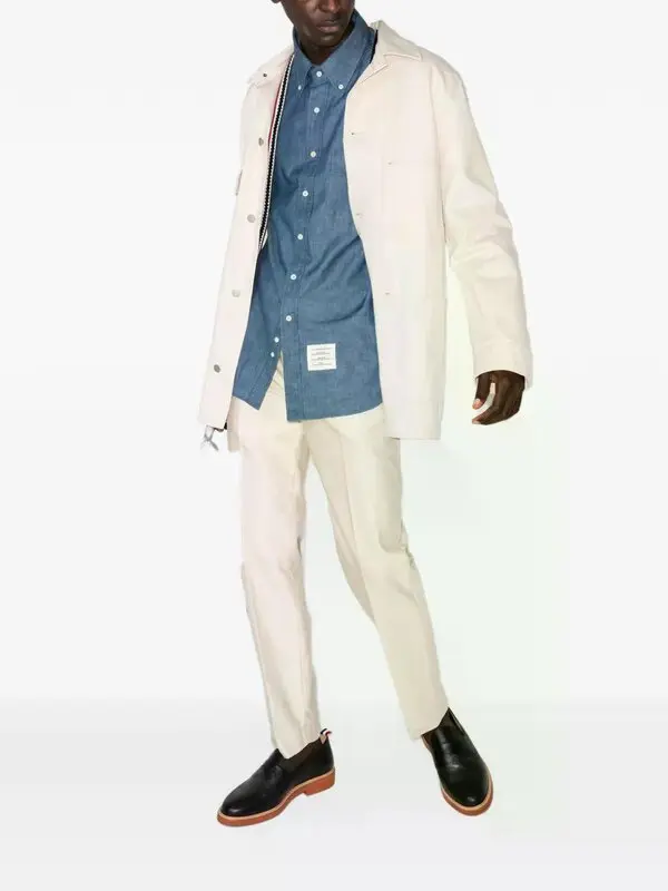 Thom Browne 4-bar Straight-fit Chambray Shirt - Blue