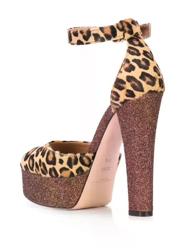 MADISON MAISON Leopard Print Platform Sandals - Brown