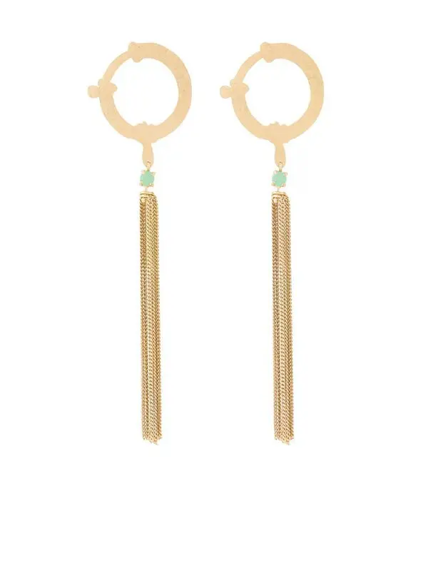 WOUTERS & HENDRIX I Play Chrysoprase Chain Earrings - Gold