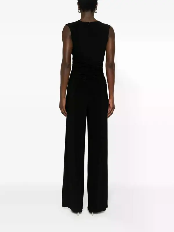 Norma Kamali Ruched V-neck Jumpsuit - Black