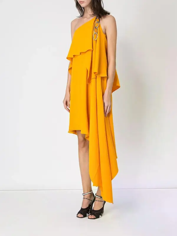 Monse Shoulder Chain Draped Dress