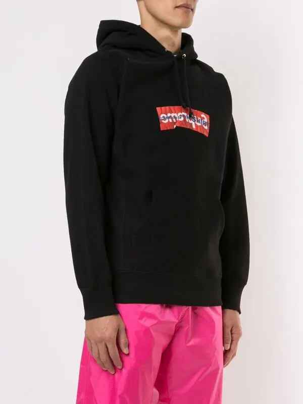 Supreme X Commes Des Garçons Logo-print Hoodie - Black