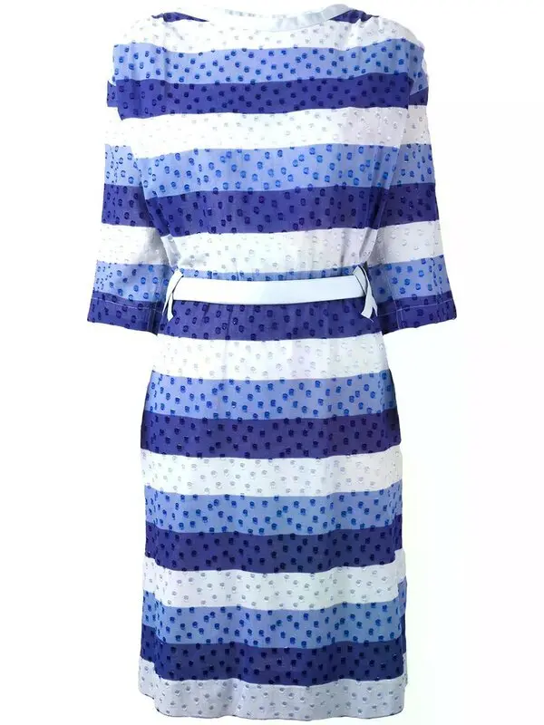 COURREGES Tonal Stripe Dress - Blue