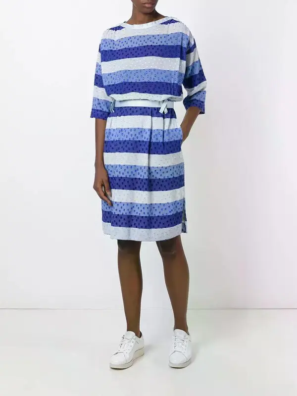 COURREGES Tonal Stripe Dress