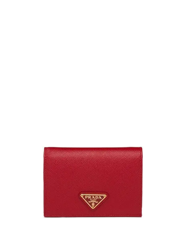 Prada Small Logo-plaque Wallet - Red