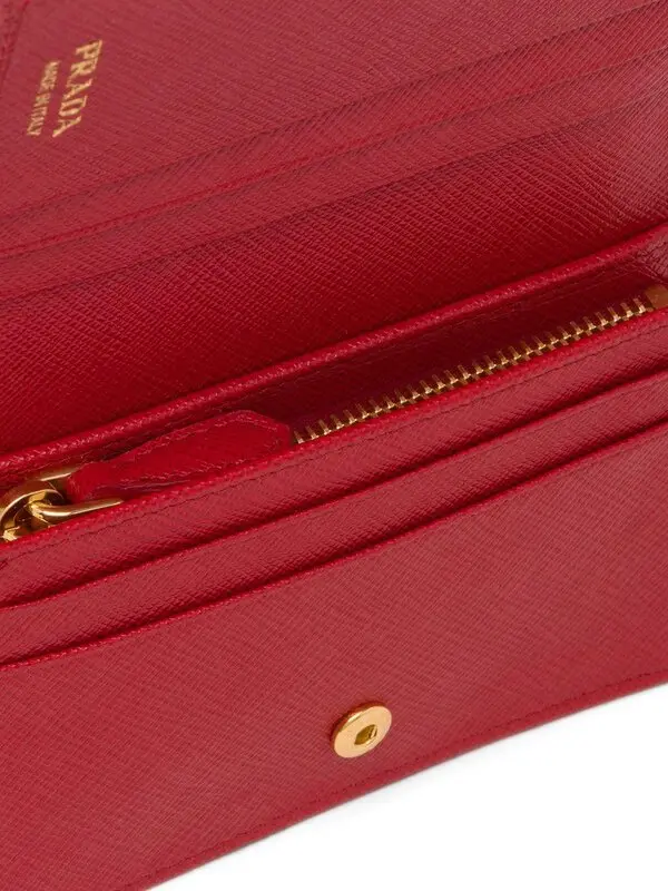 Prada Small Logo-plaque Wallet - Red