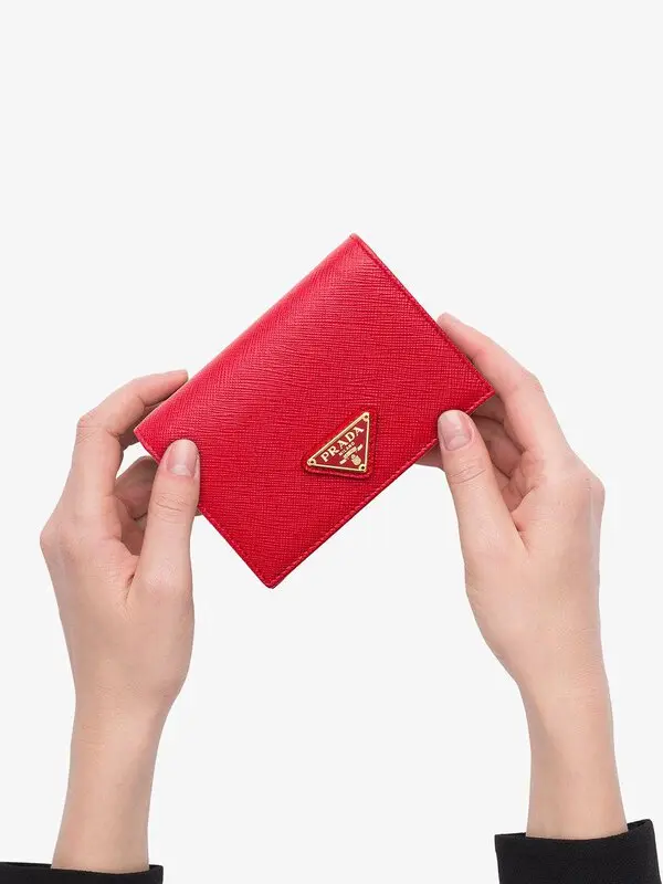 Prada Small Logo-plaque Wallet - Red