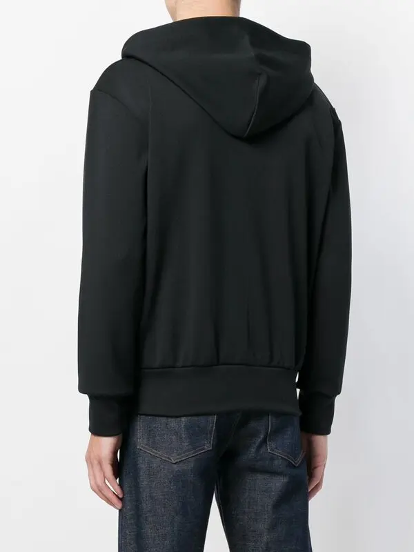 Play Comme Des Garcon Zip-up Hoodie With Heart Patch - Black