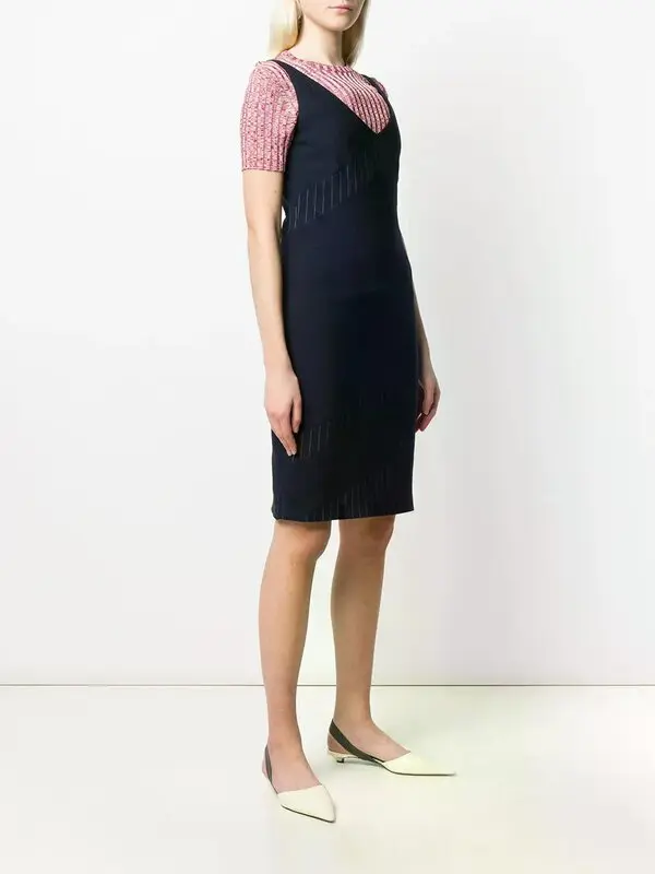 Dior 2000s Pinstripe Panel Dress