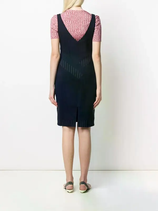 Dior 2000s Pinstripe Panel Dress