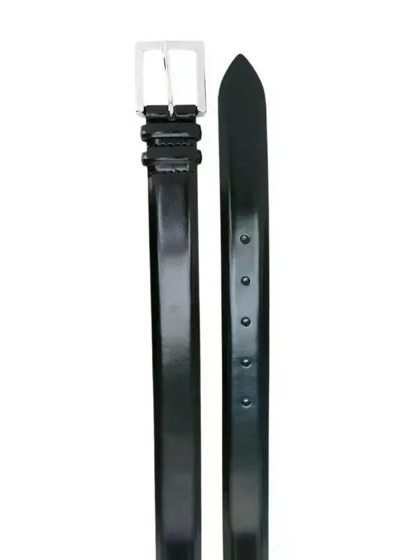 ORTIGNI Leather Belt With Pin Buckle - Black