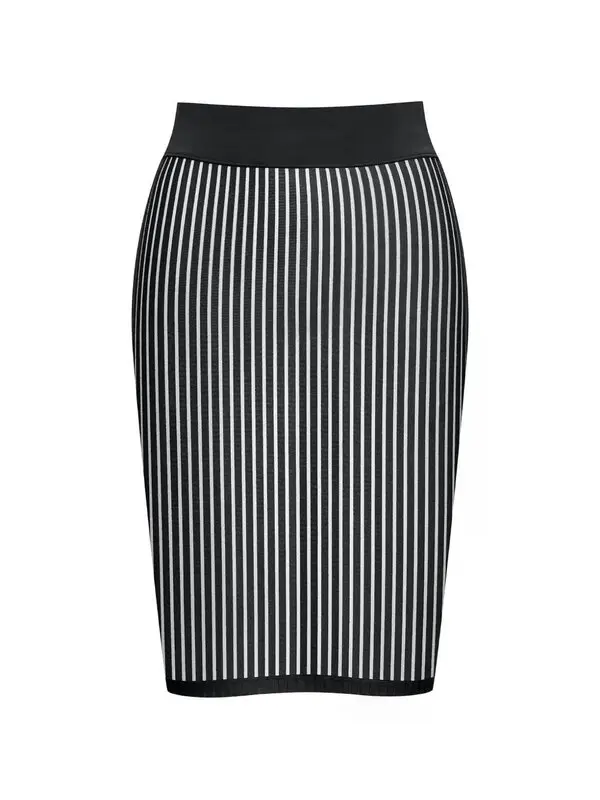 MAISON CLOSE Striped Pencil Midi Skirt