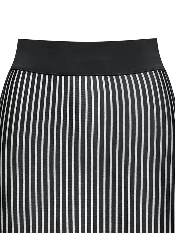 MAISON CLOSE Striped Pencil Midi Skirt