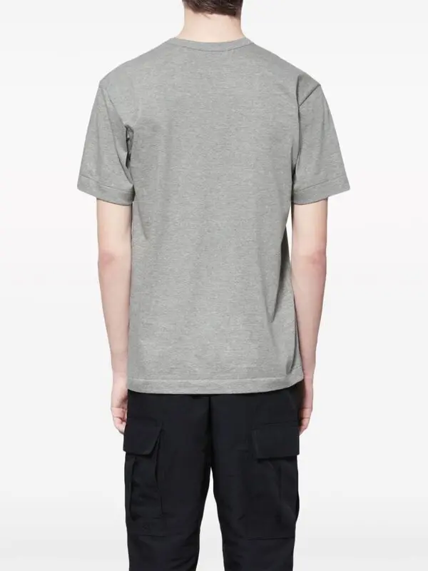 Play Comme Des Garcon Heart-patch Cotton T-shirt - Grey
