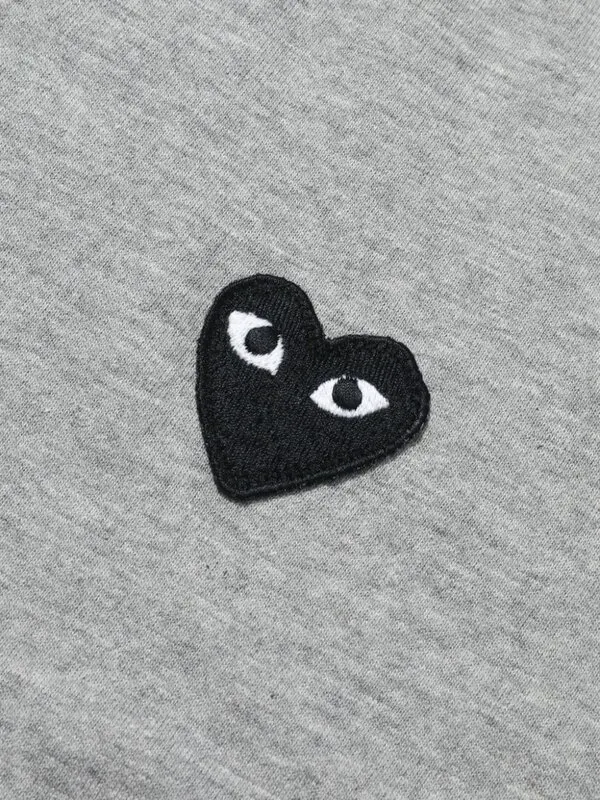 Play Comme Des Garcon Heart-patch Cotton T-shirt - Grey