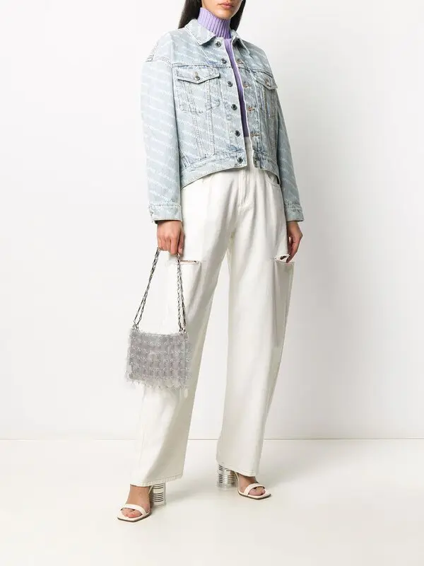 Alexander Wang Logo-print Denim Jacket - Blue