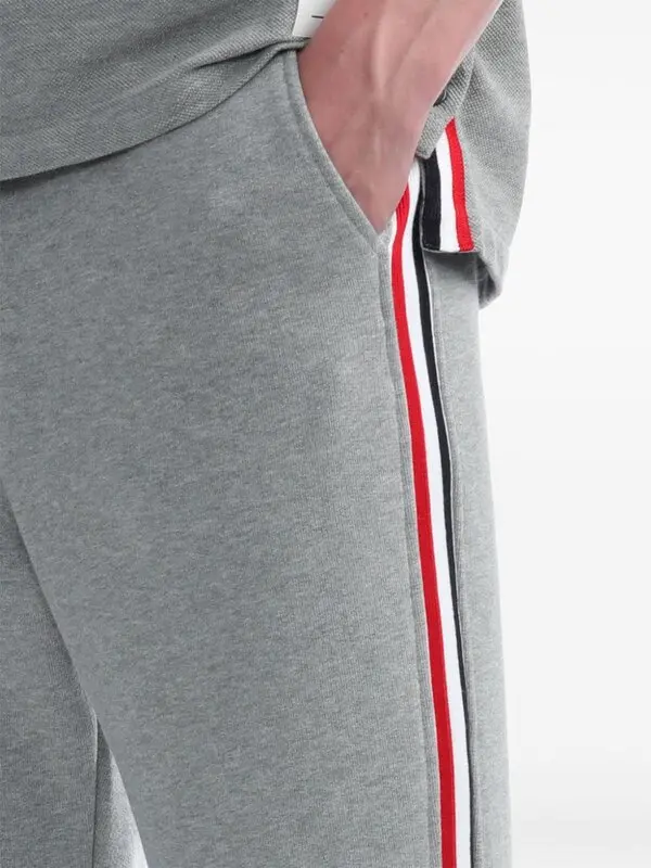 Thom Browne Rwb Stripe-trimmed Track Pants - Grey