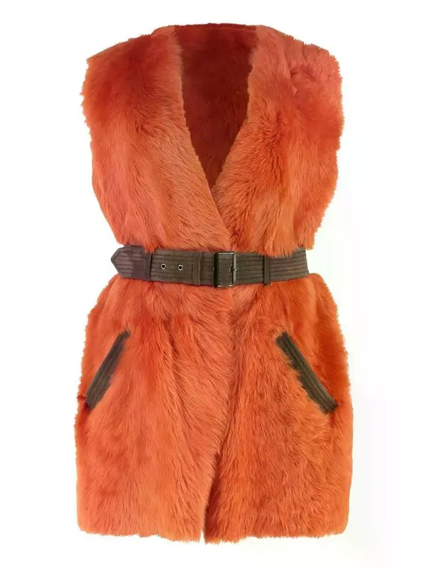 Alberta Ferretti Sleeveless Shearling Gilet