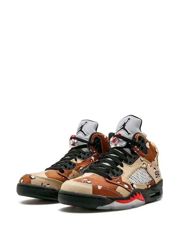 JORDAN Air 5 Retro Supreme Camo Sneakers - Neutrals