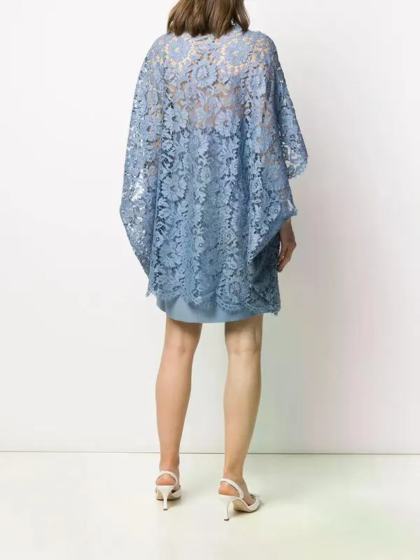 Valentino Garavani Lace Cape Mini Dress In Blue - 59% Off | Editorialist