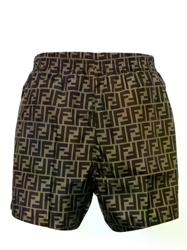 Fendi Logo-pattern Swim Shorts - Brown