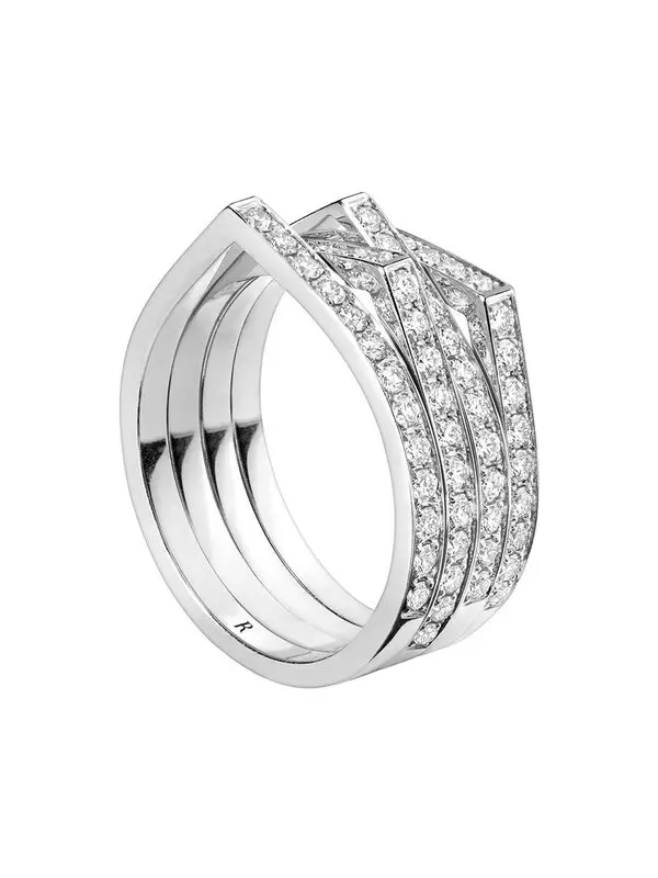 REPOSSI 18kt White Gold Antifer Diamond Ring - Silver