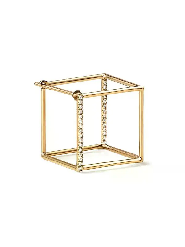 Shihara Diamond Square Earring 15 - Metallic