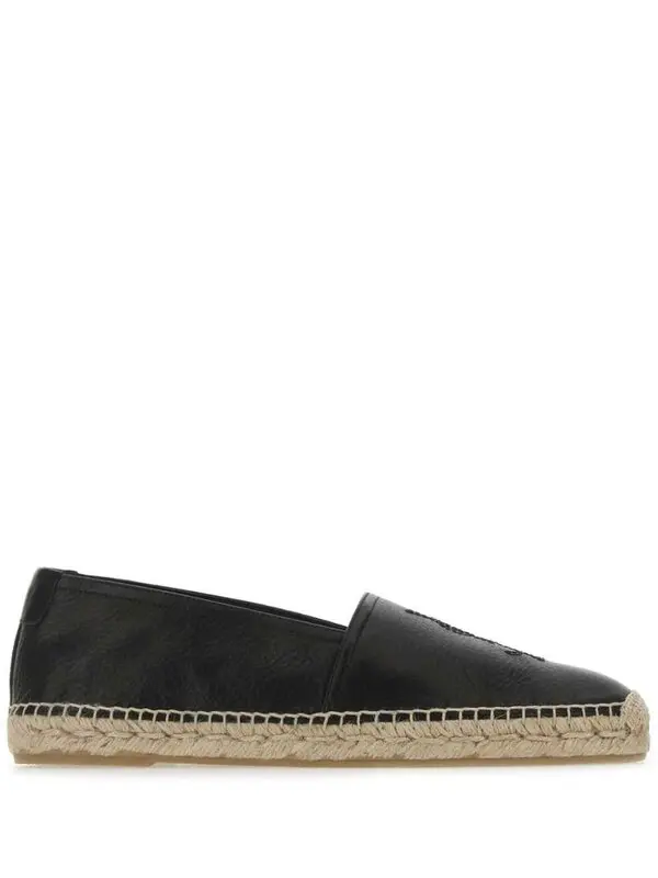Saint Laurent Embroidered Monogram Espadrilles - Black